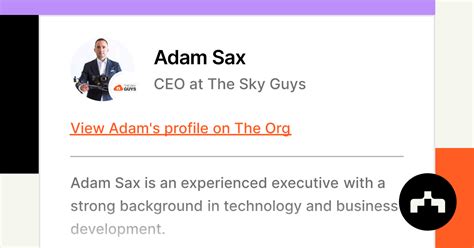 Adam Sax Ceo At The Sky Guys The Org