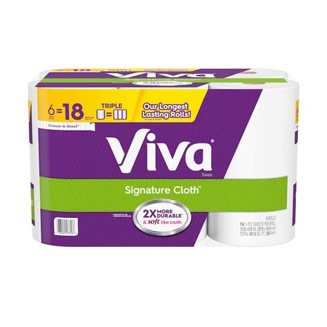 Viva Signature Cloth Paper Towels Select A Size White 6 Triple Rolls