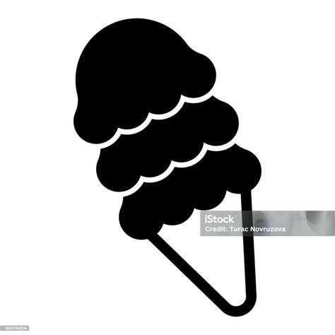 아이스크림 단단한 아이콘 아이스크림 개념 흰색 배경에 세 개의 아이스크림 공 벡터 기호 와플 콘 글리프 스타일의 모바일 개념 웹 디자인이 있는 와플 콘 벡터 그래픽 3 명에