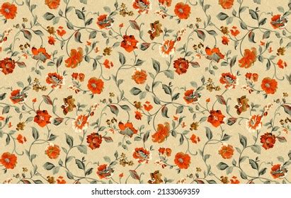 Retro Red Floral Pattern Textile Use Stock Illustration 2133069359 Shutterstock