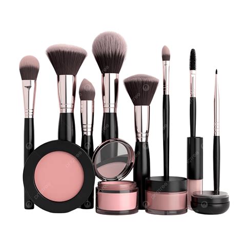Luxury Makeup Set Featuring Brushes And Beauty Products In Soft Pink