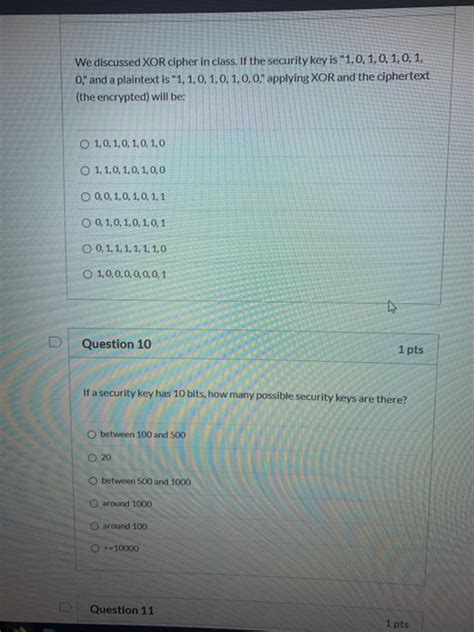 Solved We Discussed Xor Cipher In Class If The Security Key
