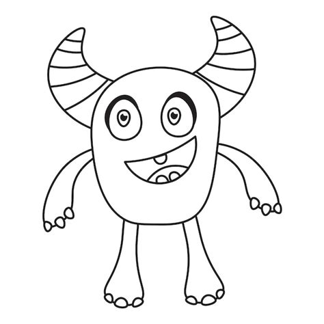 Premium Vector Cute Monster Vector Outline Illustration Suitable For