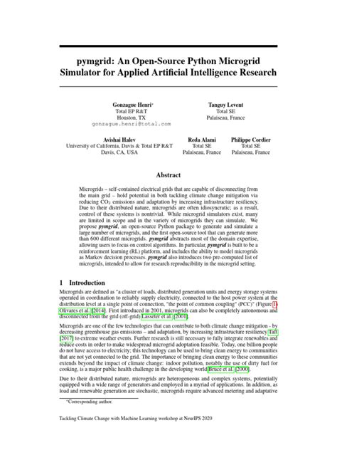 Minigrid Pymgrid Paper Pdf Distributed Generation Electrical Grid
