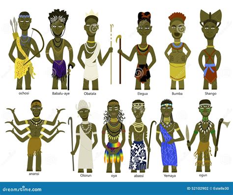 a set of african gods stock illustration illustration of civilization
