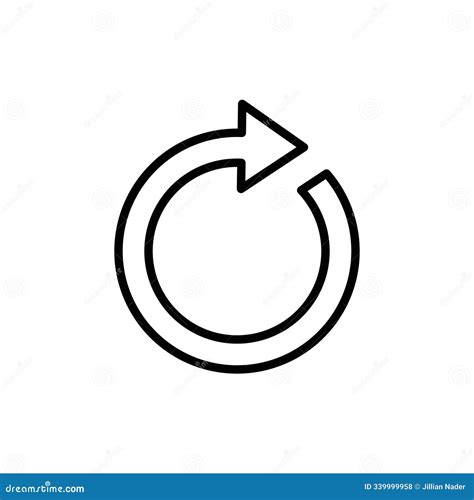 Simple Outline Of A Circular Arrow Symbolizing Reload Or Refresh Actions Stock Vector