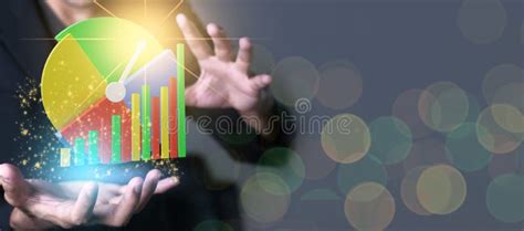 Asian Man Hold Smartphone Business Ai Financial Analysis Graph Screen And Economic Growth Big