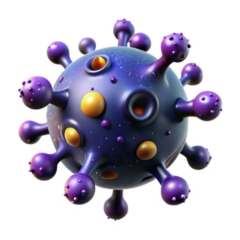 3d Model Of A Virus Particle Microscopic Illustration 55449788 Png