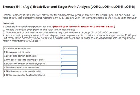 solved exercise 5 14 algo ﻿break even and target profit