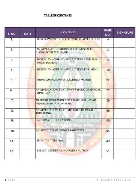Android Lab Mannual 18suitsp5docx