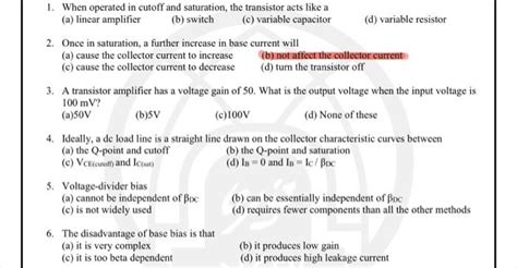 Solved 1 When Operated In Cutoff And Saturation The