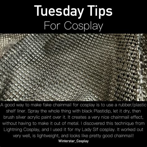 Tuesday Tips For Cosplay Learn How To Make Fake Chainmail Lightning Cosplay Avatar Cosplay