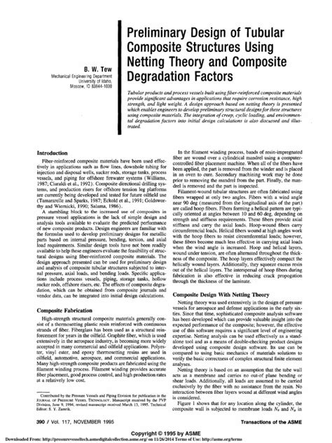 preliminary design of tubular composite structures using netting theory
