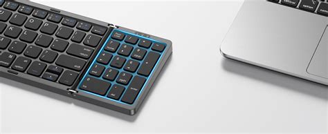 Omoton Foldable Bluetooth Keyboard With Number Pad Multi Device And Rechargeable