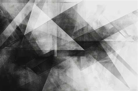 Minimalist Composition Of Intersecting Triangles Rendered In Monotone With Texture And Opacity