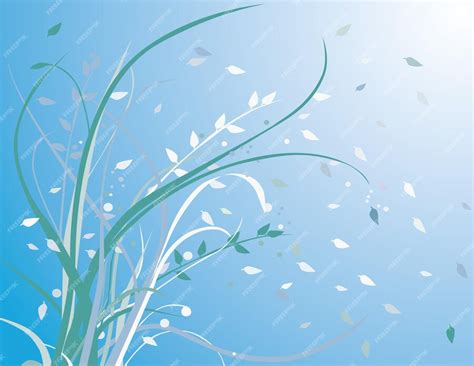 Premium Vector Grass And Twigs Bent In The Wind