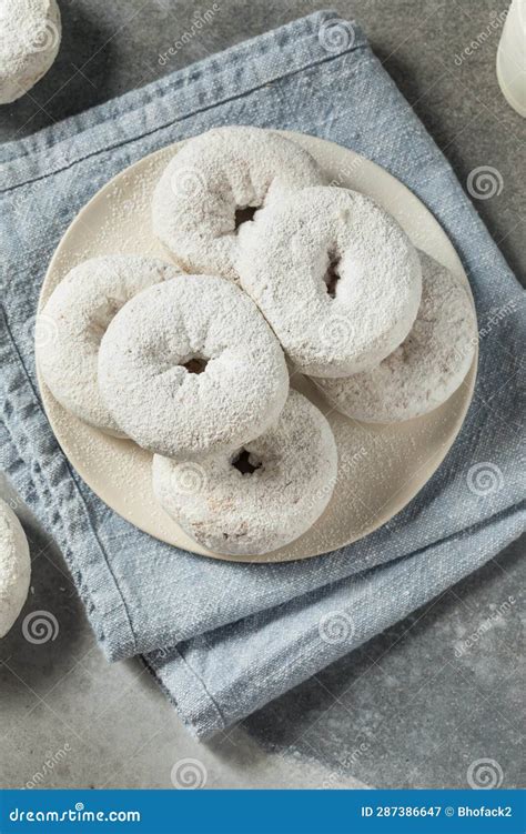 Homemade Sweet Powdered Sugar Donuts Stock Image Image Of Gourmet Baked 287386647
