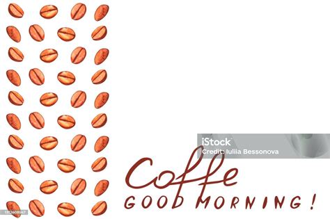 배경 패턴의 엽서 커버 는 구운 커피 콩을 흩어져 포장 카페 비스트로 레스토랑 바 메뉴 카드를위한 수채화 템플릿 음식 및 음료 디자인 0명에 대한 스톡 벡터 아트 및 기타