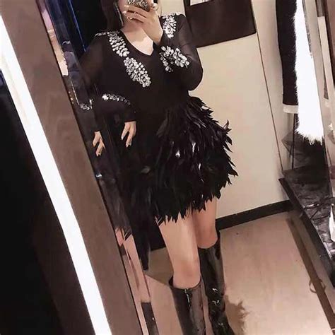 Новинка модное черное Бандажное платье роскошное блестящее с бисером с длинным рукавом