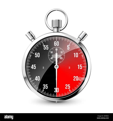 Realistic Classic Stopwatch Shiny Metal Chronometer Time Counter With