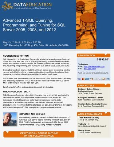 Advanced T SQL Querying Programming And Tuning For SQL Server 2005