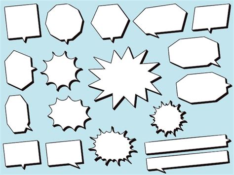 Premium Vector Angular Speech Bubble Set With D Effect White Speech Bubble With Black Shadow