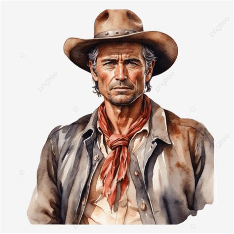 카우보이 모자와 스카프를 두른 남자의 그림 입고 있는 남자의 그림 카우보이 모자와 스카프 모자 Png 일러스트 및 이미지 에 대한 무료 다운로드 Pngtree