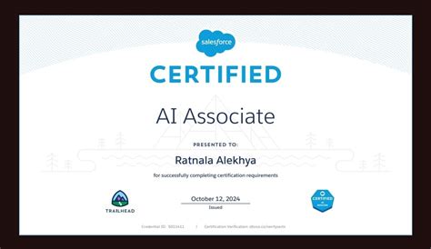 Salesforce Ai Certification Salesforceai Customersuccess Aiinbusiness Alekhya Ratnala