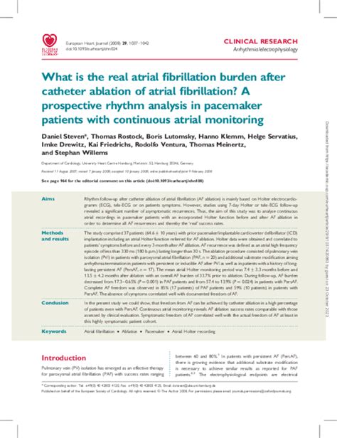 Pdf What Is The Real Atrial Fibrillation Burden After Catheter Ablation Of Atrial Fibrillation