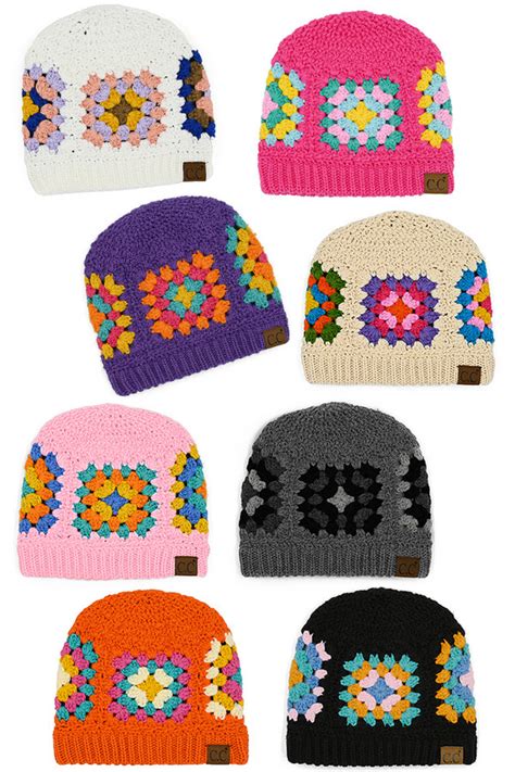 c c multi color crochet beanie hat 7393 hana wholesale