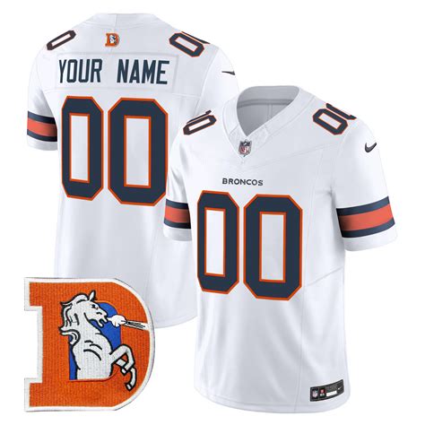 Mens Denver Broncos Throwback Vapor Limited Custom White Jersey All