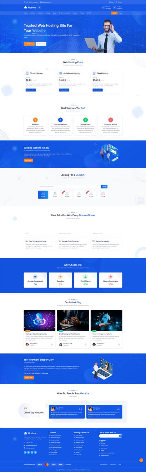 Hostma Laravel Modern Web Hosting Template