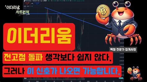 이더리움 전고점 돌파 쉽지않다 그러나 이 신호가 나오면 가능합니다 Youtube