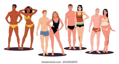 Naked Couple Hug Standing Over Royalty Free Licensable Stock Illustrations Drawings