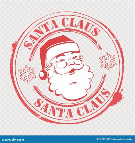 Печать рождества с взглядом Санта Клауса с текстом и снежинками Иллюстрация вектора