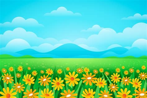 free vector gradient flower field background
