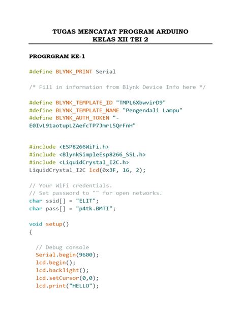 Tugas Mencatat Program Arduino Pdf Cursor User Interface Wi Fi