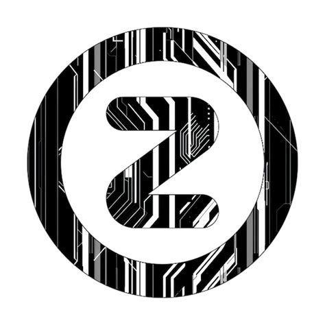 Premium Photo Circle Z Icon Black White Technology Texture