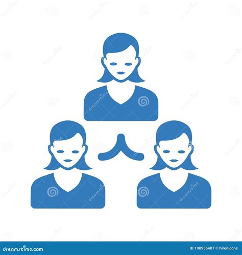 Hierarchy Employee Structure Blue Icon Stock Vector Illustration Of