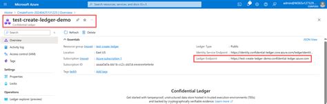 Quickstart Microsoft Azure Confidential Ledger With The Azure Portal Microsoft Learn