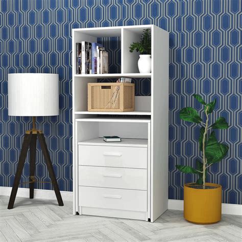 Компактный раздвижной стеллаж трансформер в белый письменный стол с открытыми полками рабочий