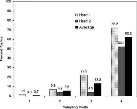 Percentage Of Cattle Testing Positive Of Salmonella By Sampling Time Download Scientific Diagram