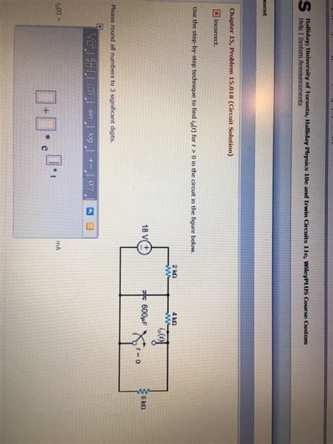 Solved Help I S Ment Chapter 15 Problem 15 018 Circuit Chegg Com