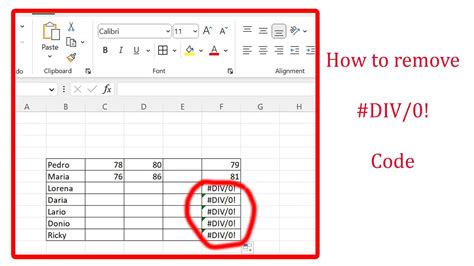 How To Remove Div0 Code In Microsoft Excel Youtube