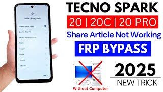 Tecno Spark C Pro Frp Bypass Wi Fi Share Article Option