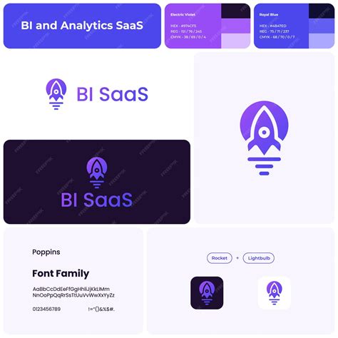 Premium Vector 2d Bi And Analytics Saas Unique Business Logo With Brand Name Rocket And