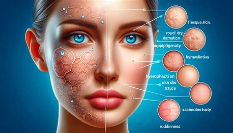 A Picture Of A Womans Face With Different Types Of Bacteria Premium