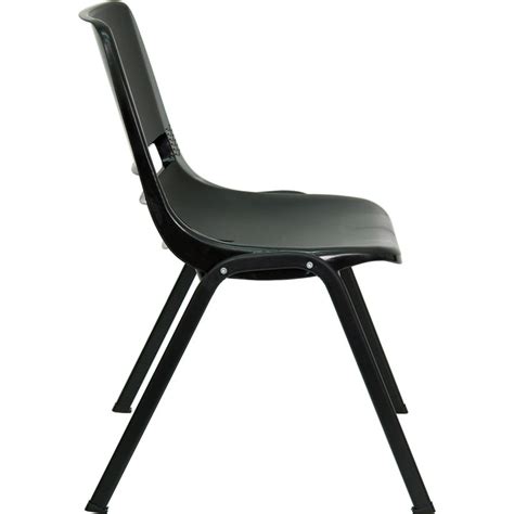 Hercules Series 880 Lb Capacity Black Ergonomic Shell Stack Chair By Flash Furniture