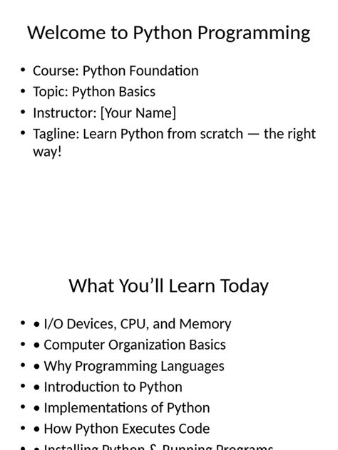 Python Basics Lecture 1 Pdf