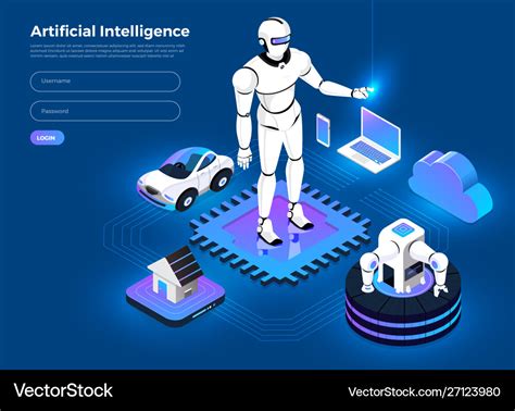 Isometric Artificial Intelligence Royalty Free Vector Image